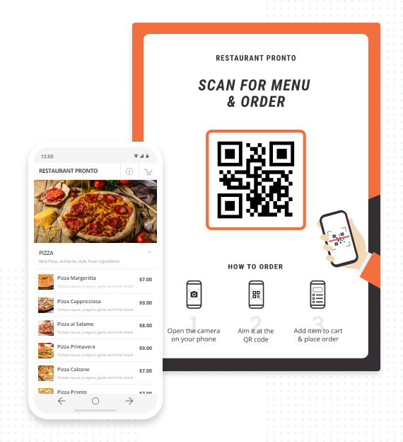 Menu de restaurant sans contact