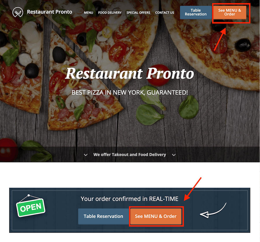 How to Place the Order Online Button on a Restaurant Website